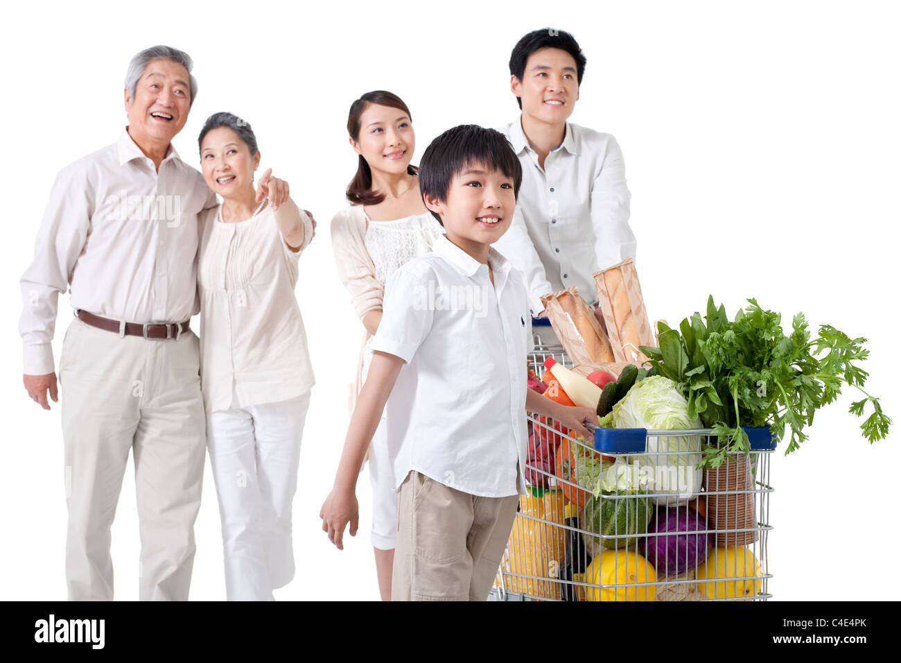Multi-Generational Family Grocery Shopping Stock Photo - Alamy