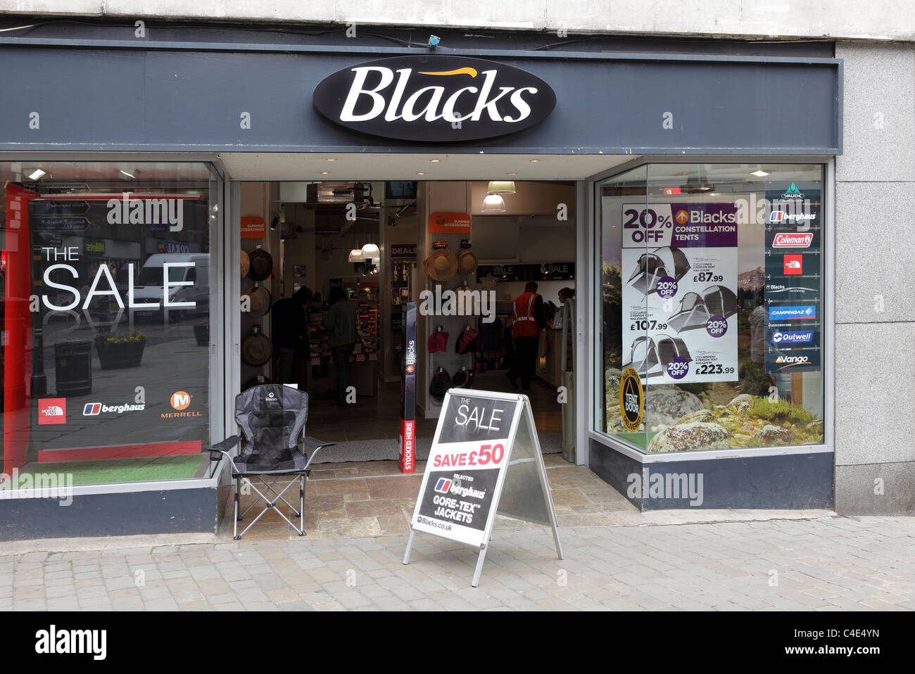 Blacks retail outlet viewed here in Shoplatch, Shrewsbury, England ...