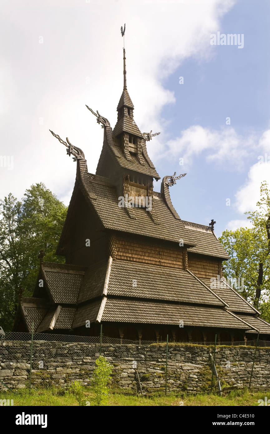 Norway Hordaland Bergen Fantoft Stave church Stock Photo - Alamy