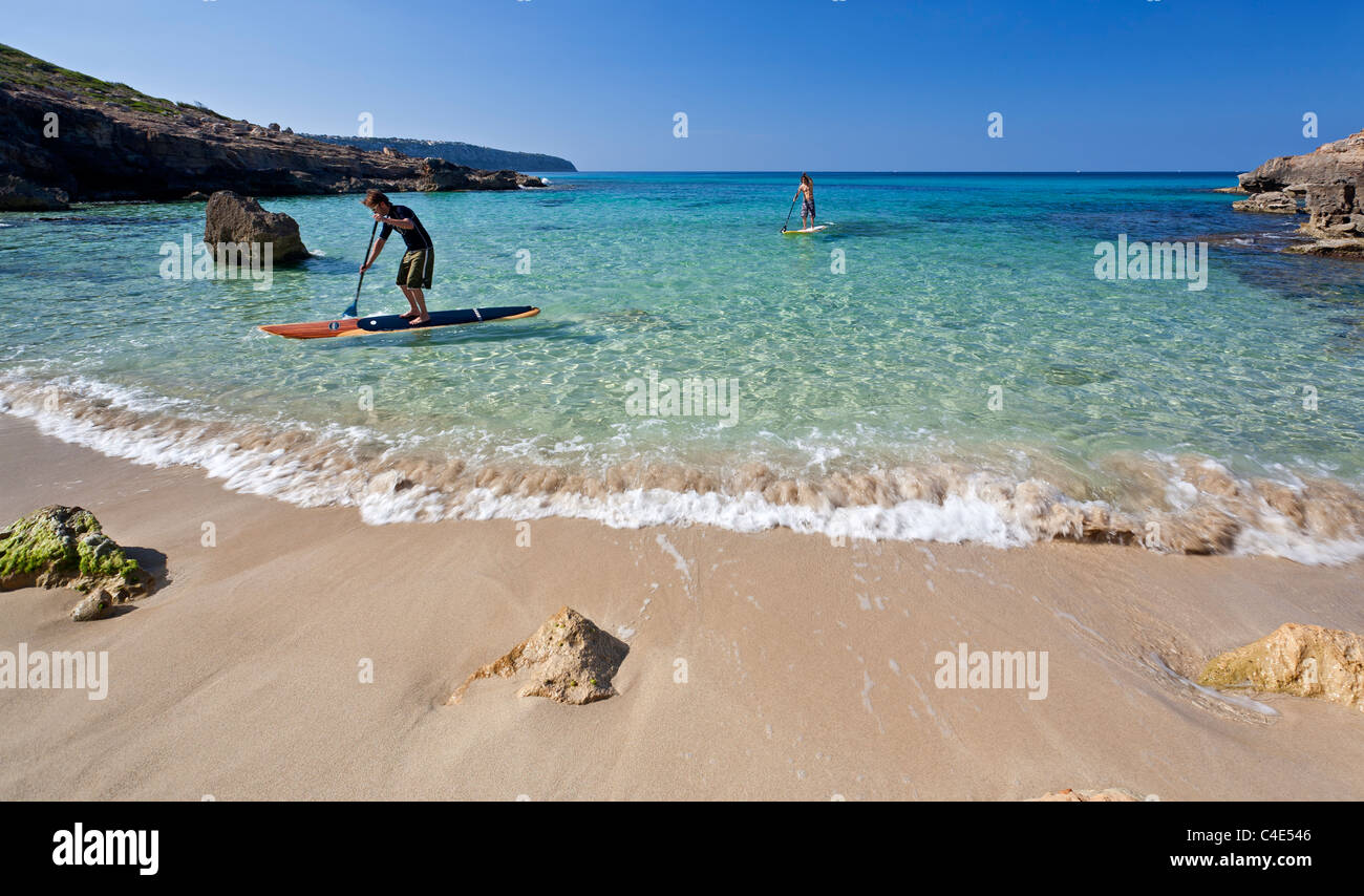 Stand up paddle surf. Cala Vella. Mallorca. Spain Stock Photo - Alamy