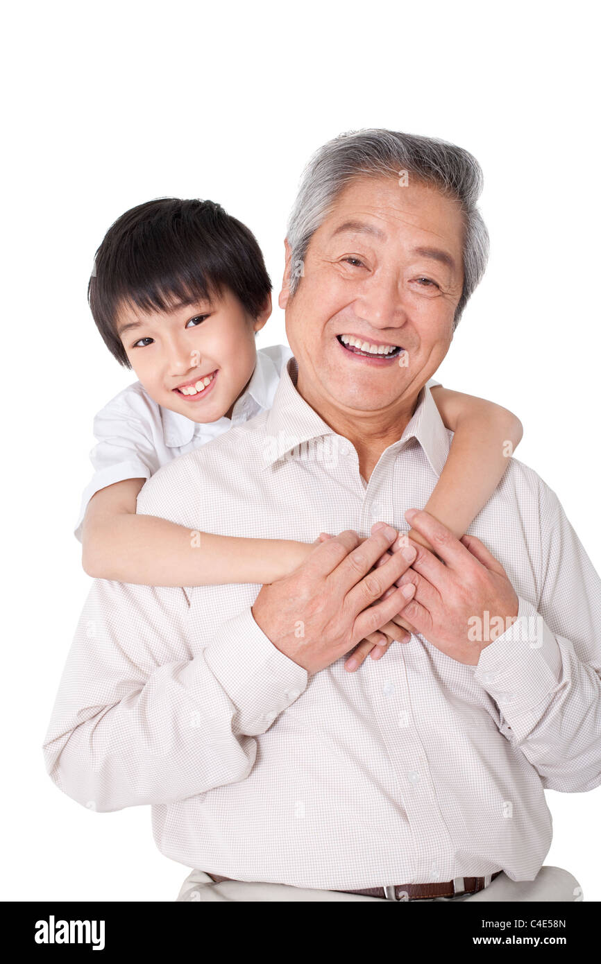 Grandfather and Grandson Bonding Stock Photo - Alamy