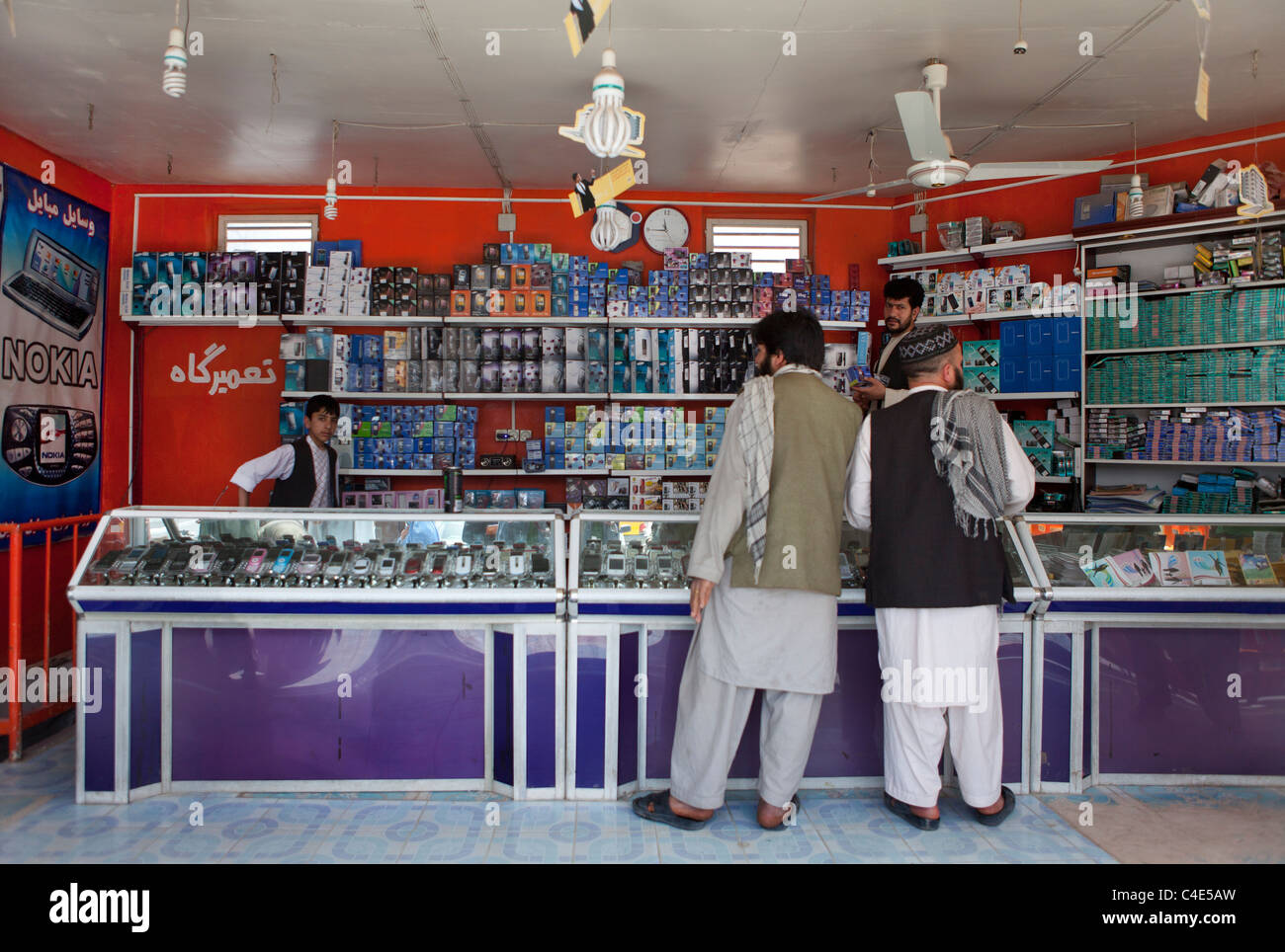 telephone shop in herat, Afghanistan Stock Photo - Alamy