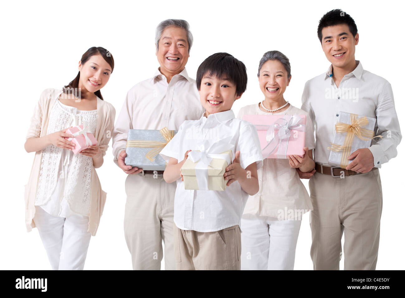 Family giving out presents hi-res stock photography and images - Alamy