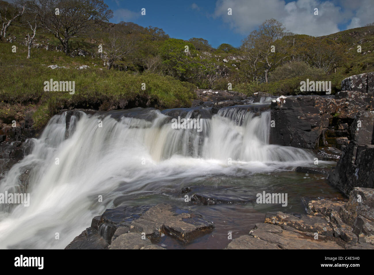Eas Fors waterfall on the Isle of Mull Stock Photo - Alamy