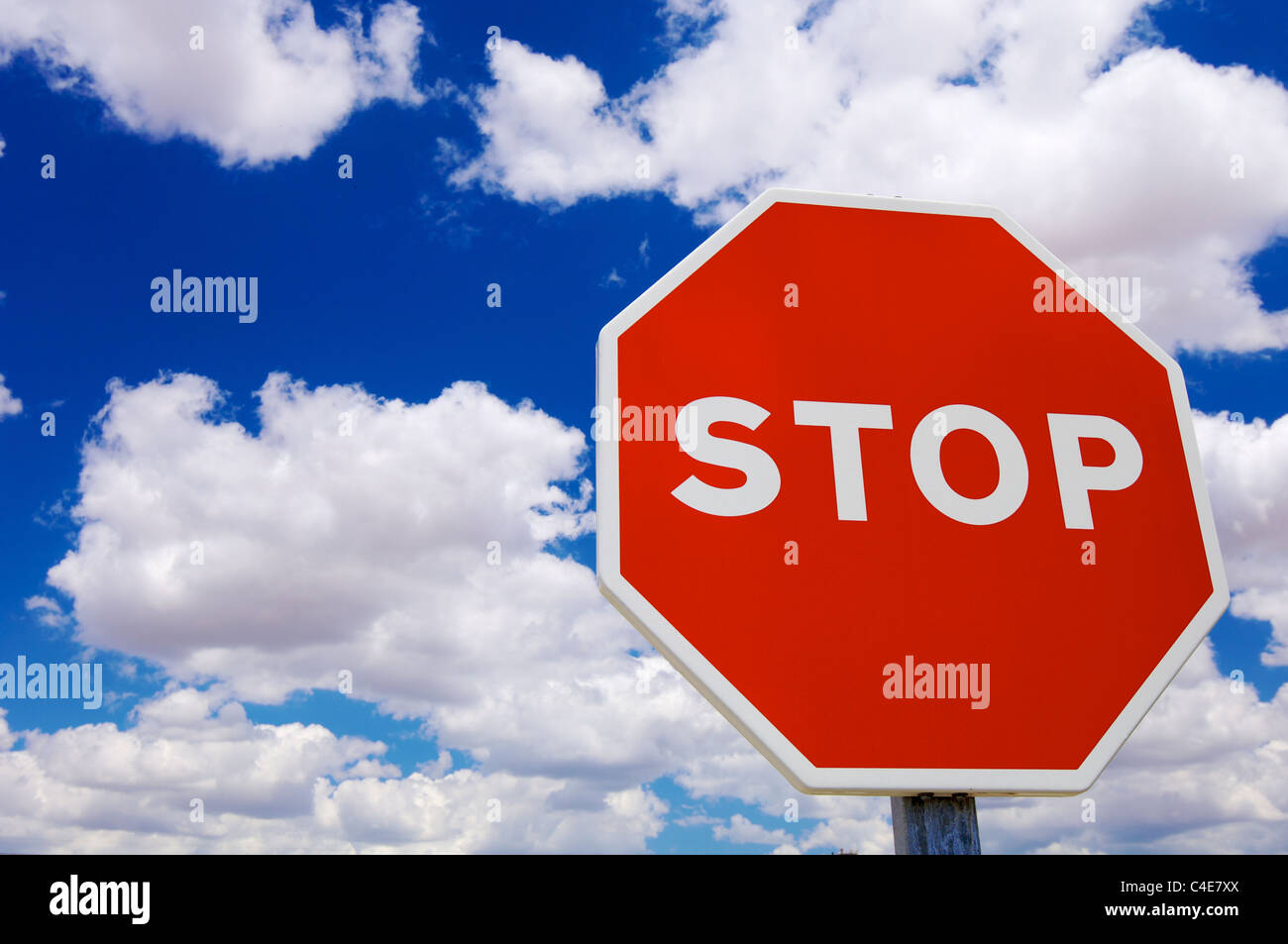stop signal with cloud sky Stock Photo - Alamy