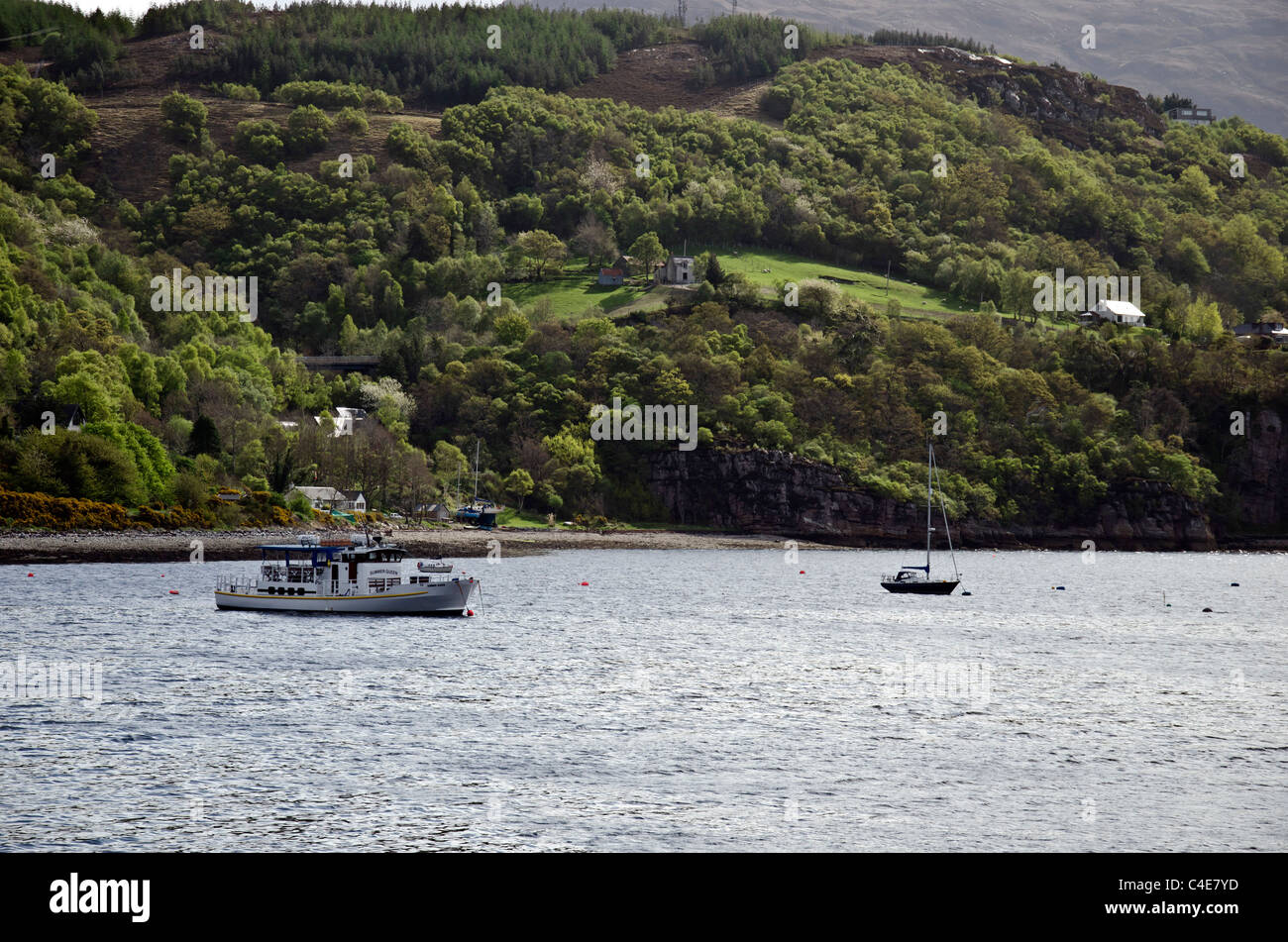 Loch Broom from the harbour at Ullapool, Highland Region, Scotland ...