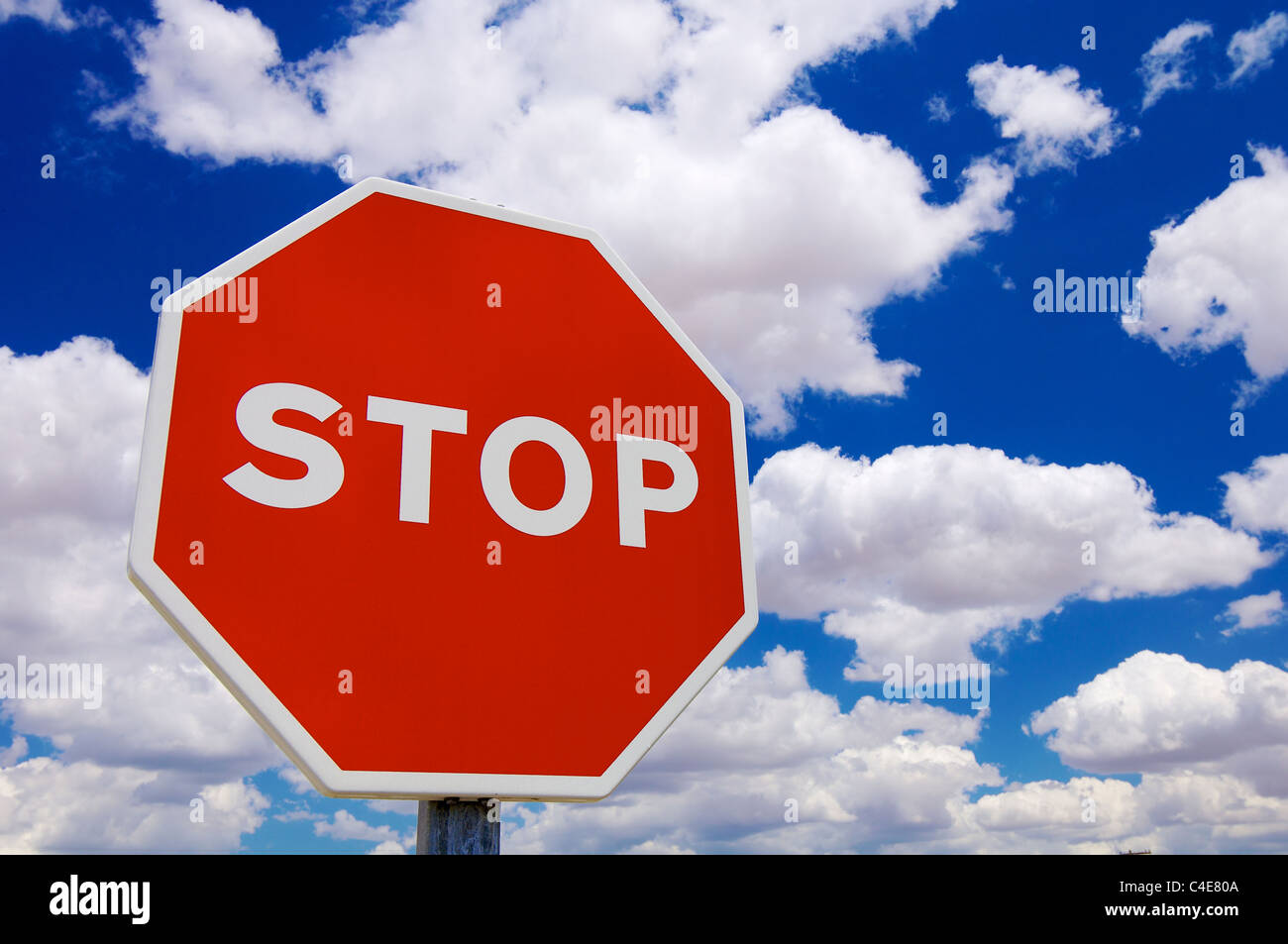 stop signal with cloud sky Stock Photo - Alamy