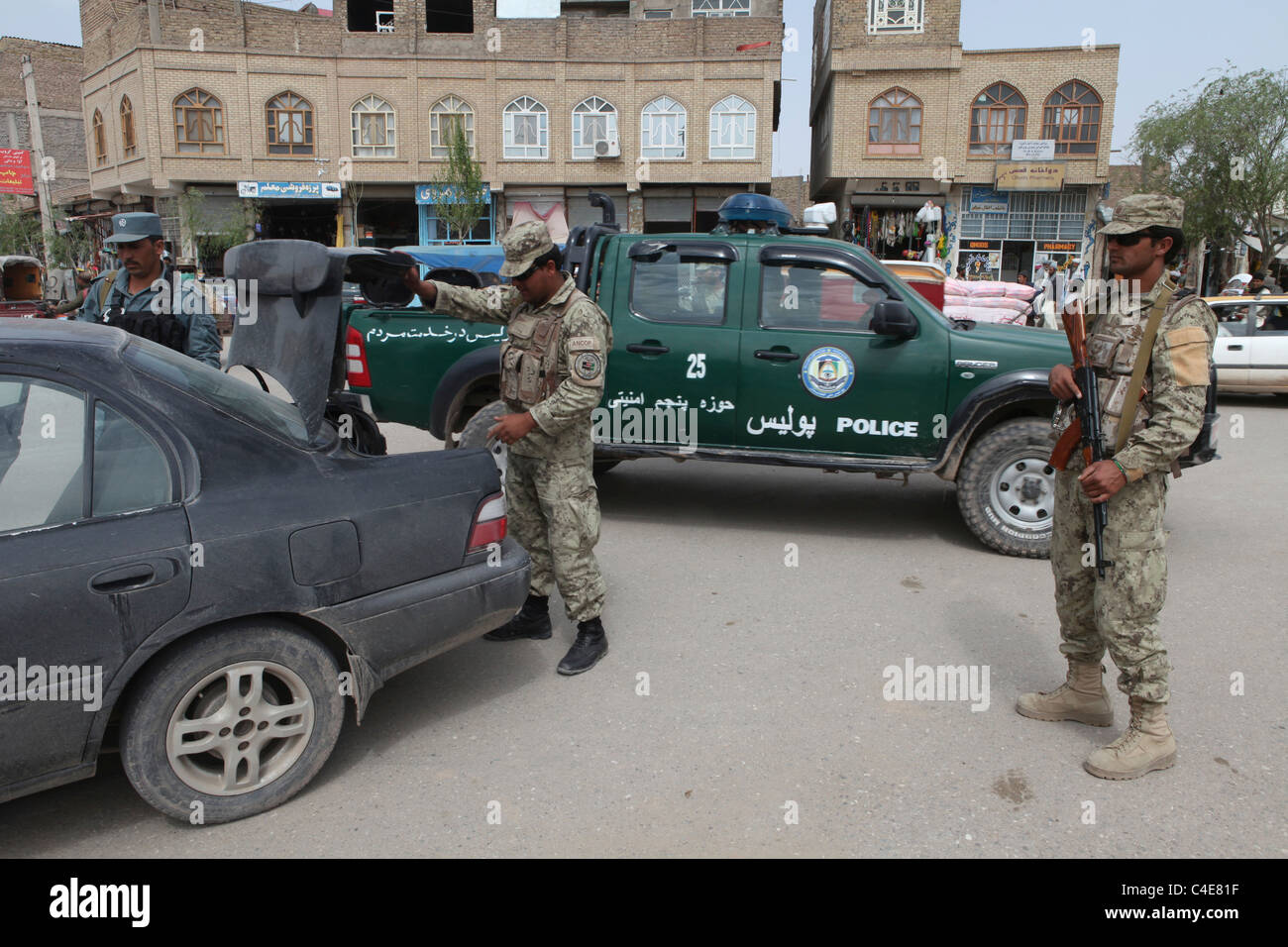 Afghan police and military patrol in Kabul Stock Photo - Alamy