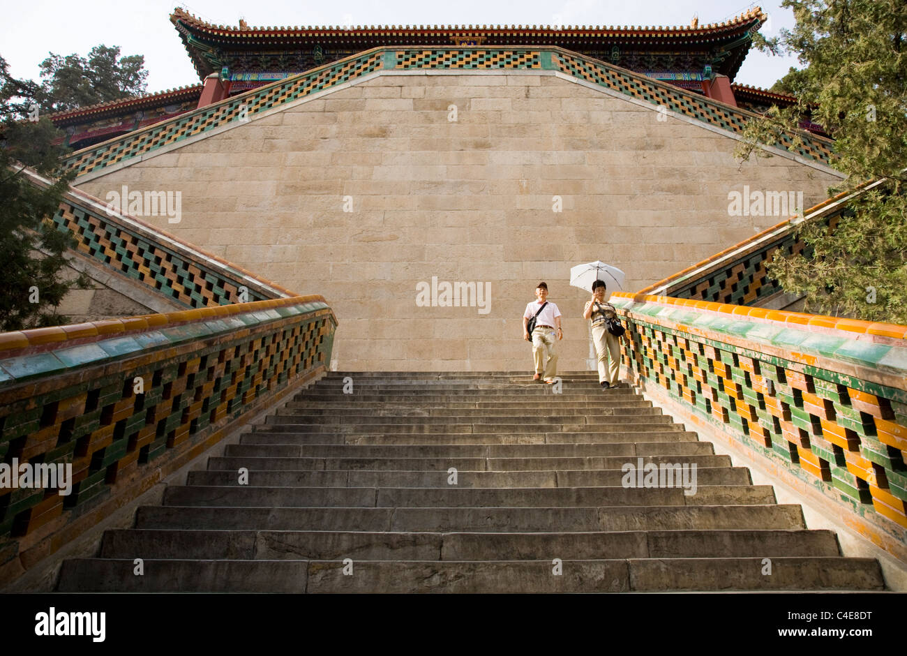 Stairs / steps / staircase leading to the tower of Buddhist Incense ...