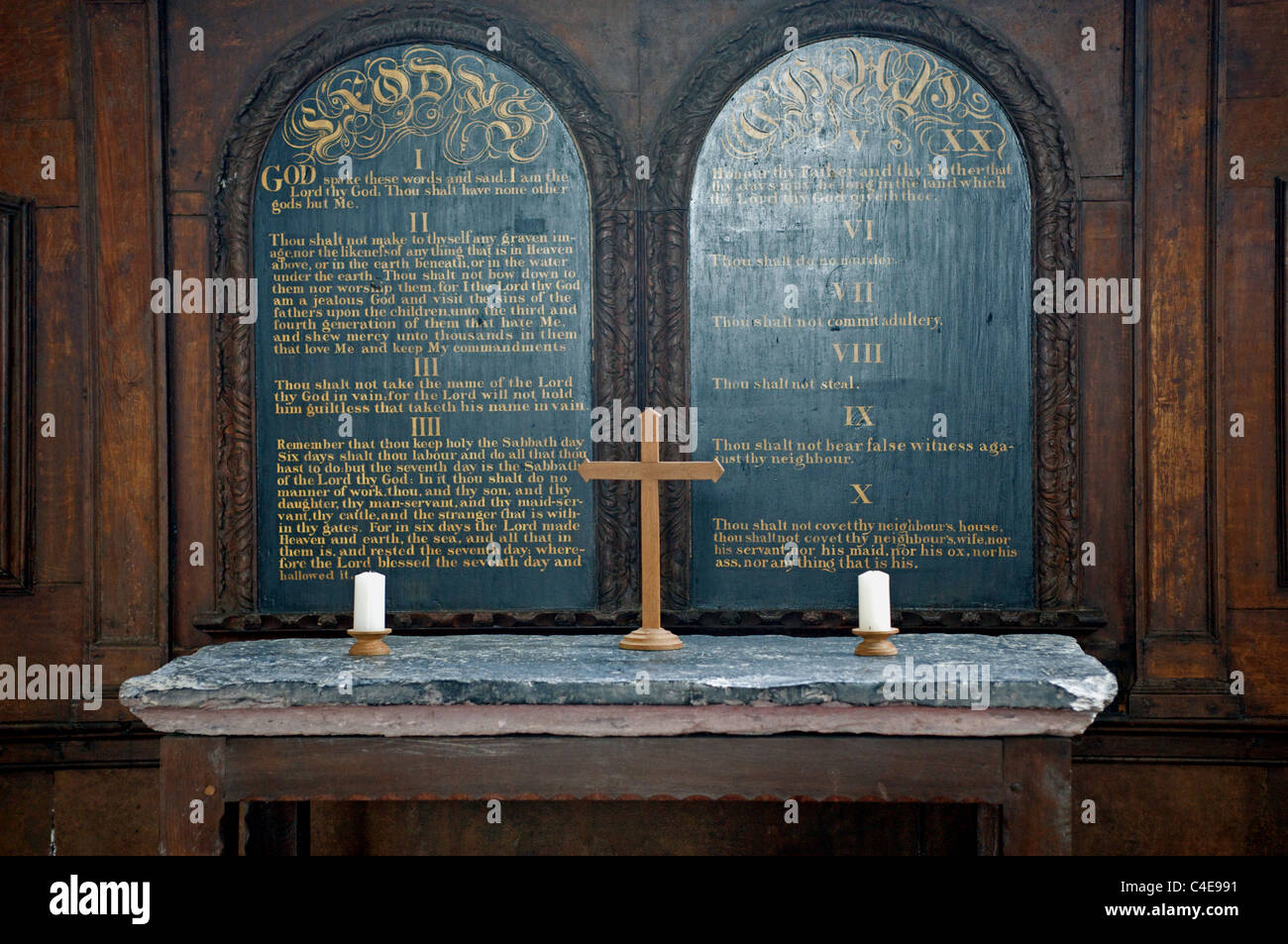 The Ten Commandments, Saint Clement church, Kent, UK Stock Photo - Alamy