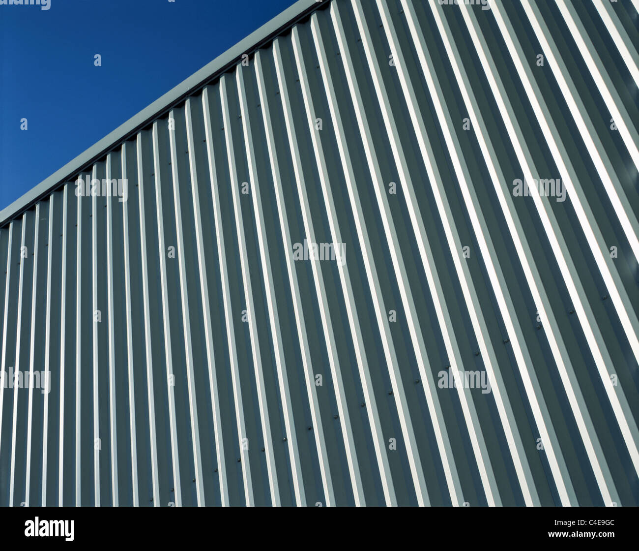 Blue corrugated metal cladding hi-res stock photography and images - Alamy