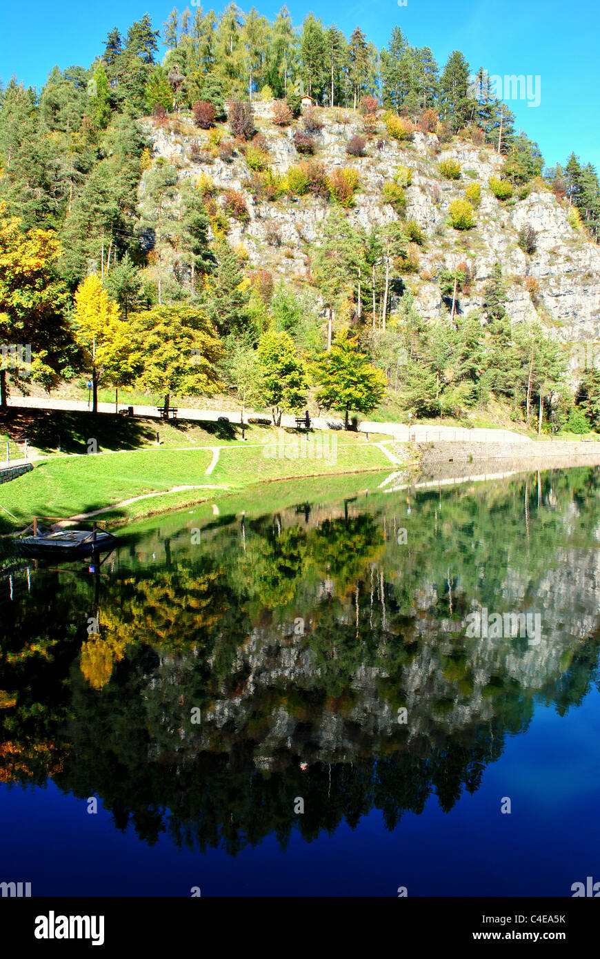 mountain lake with reflection in water Stock Photo - Alamy