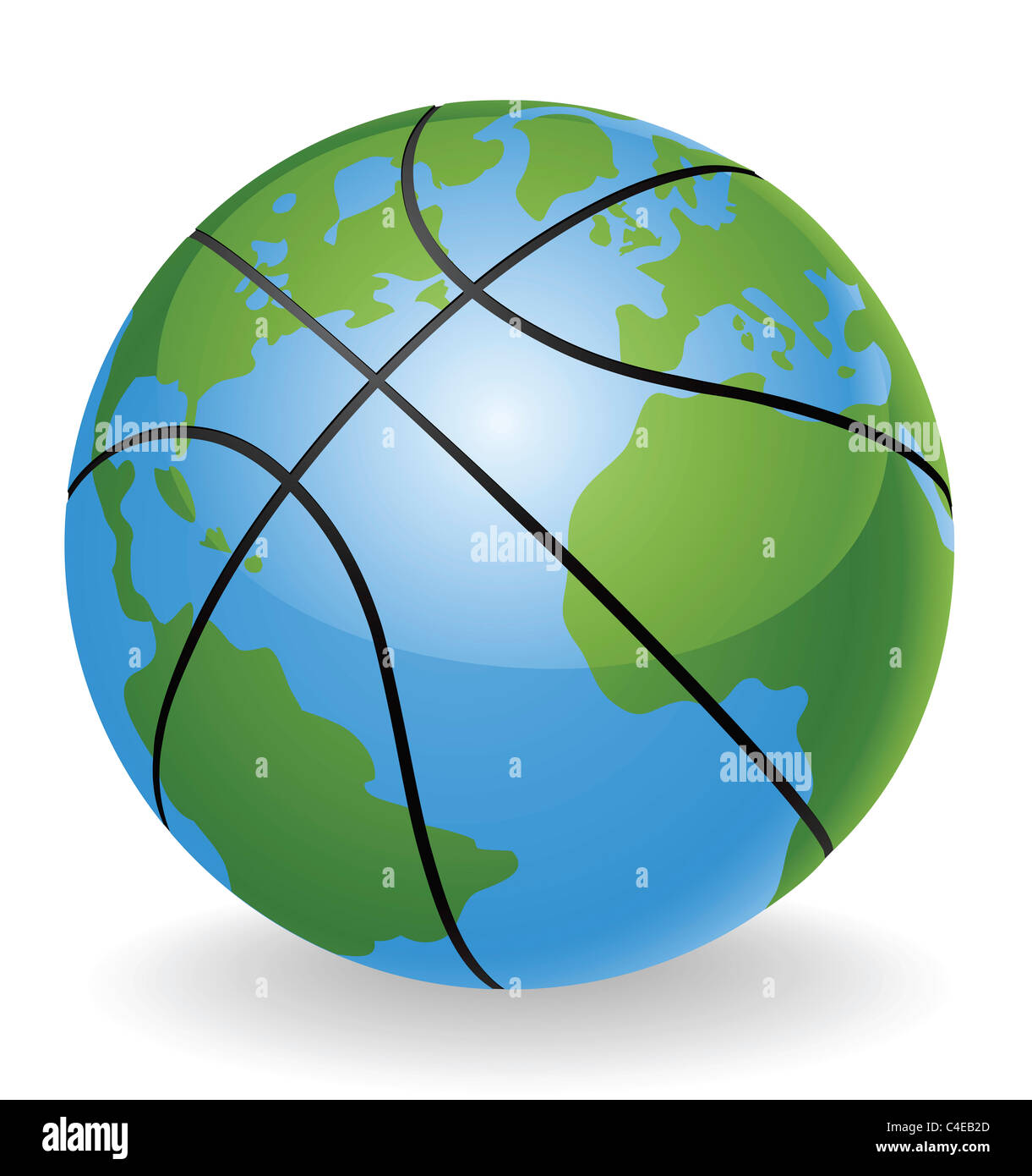 World globe basketball ball ball concept illustration Stock Photo - Alamy