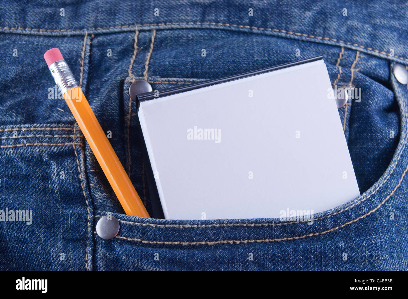 Notepad in jeans pocket Stock Photo - Alamy