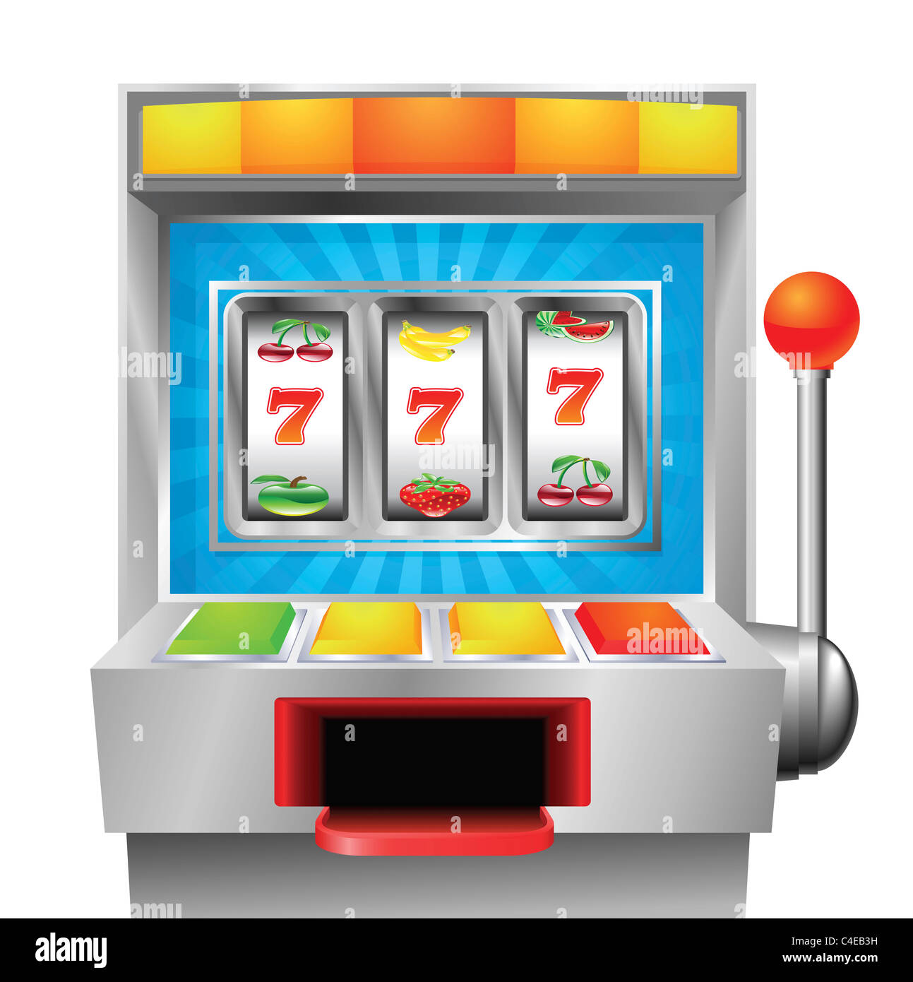 A slot or fruit machine illustration on white background Stock Photo ...