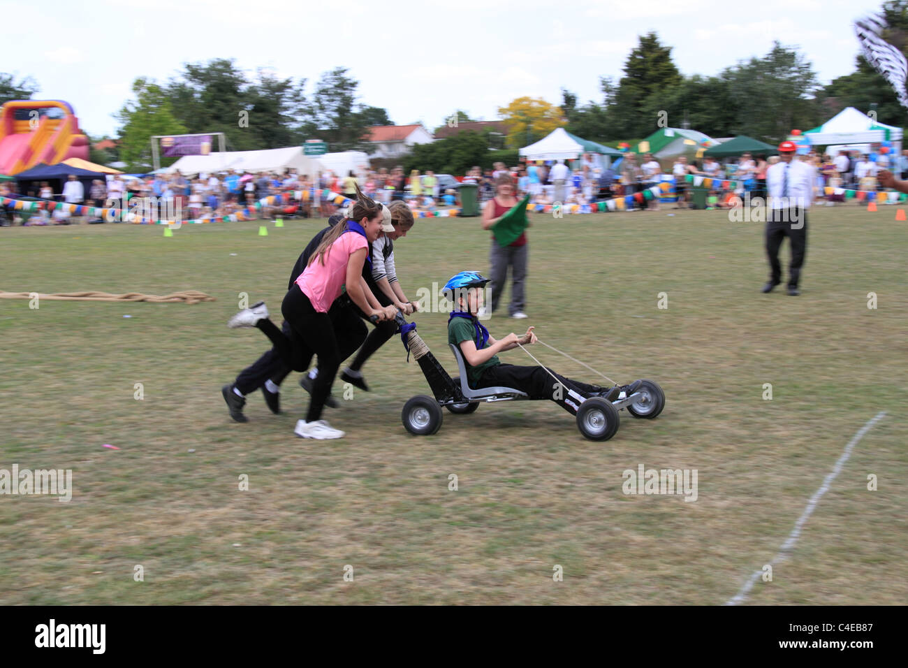 Scouts approaching the finishing line to win go-kart race at Molesey ...