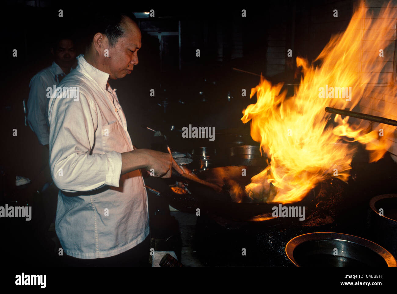 Chinese kitchen at Lung Wa restaurant, Hong Kong Stock Photo - Alamy