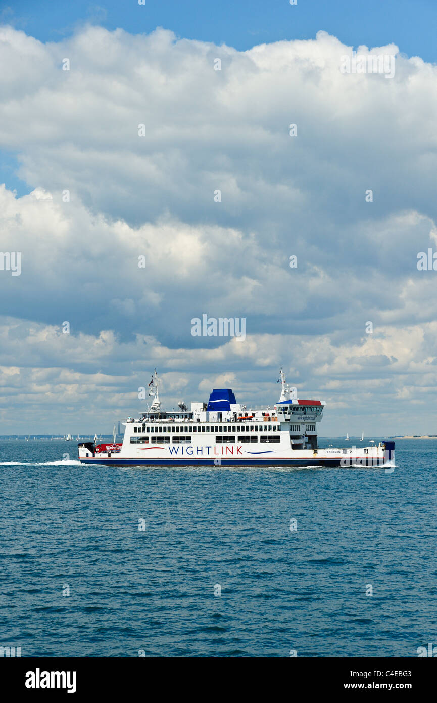 A WightLink Car ferry crossing from Fishbourne on the Isle of Wight to ...