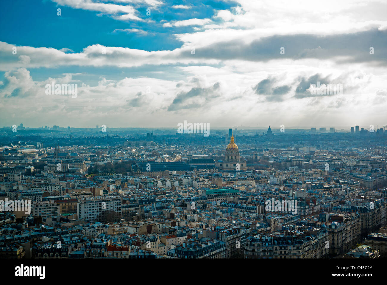 View over Paris from the Eiffel Tower Stock Photo - Alamy