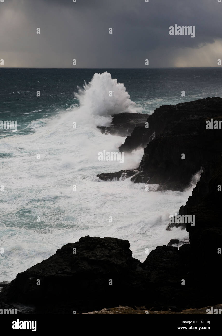 wave breaking on coast Stock Photo - Alamy