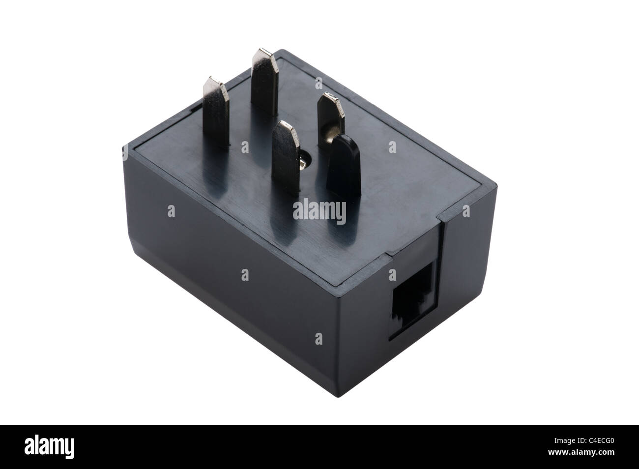 object on white - telephone socket close up Stock Photo - Alamy