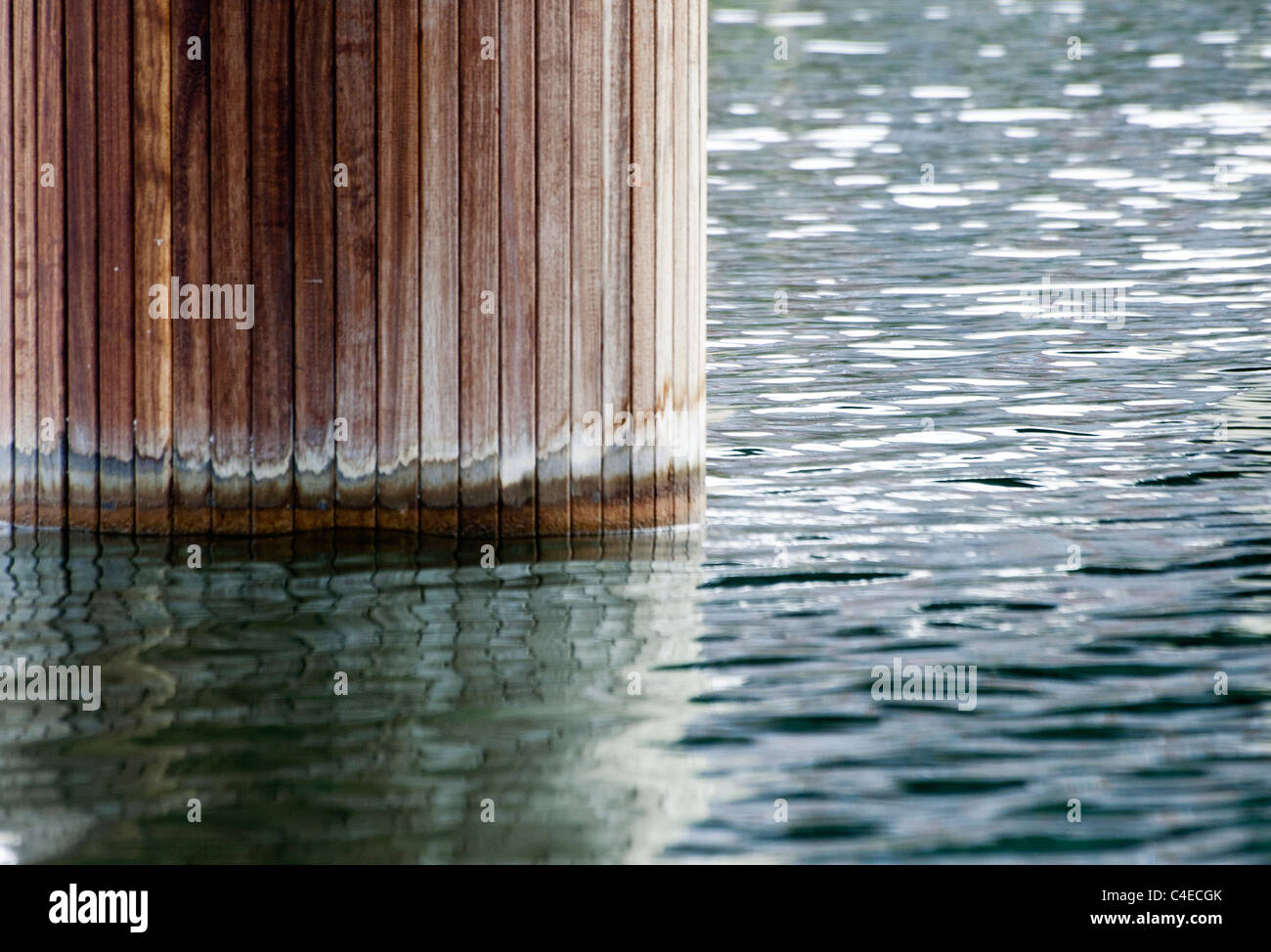 Reflections and ripples under a pier at sunset Stock Photo - Alamy