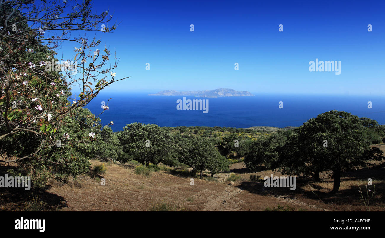 Nisos Tilos seen from Nisyros island Greece Stock Photo - Alamy