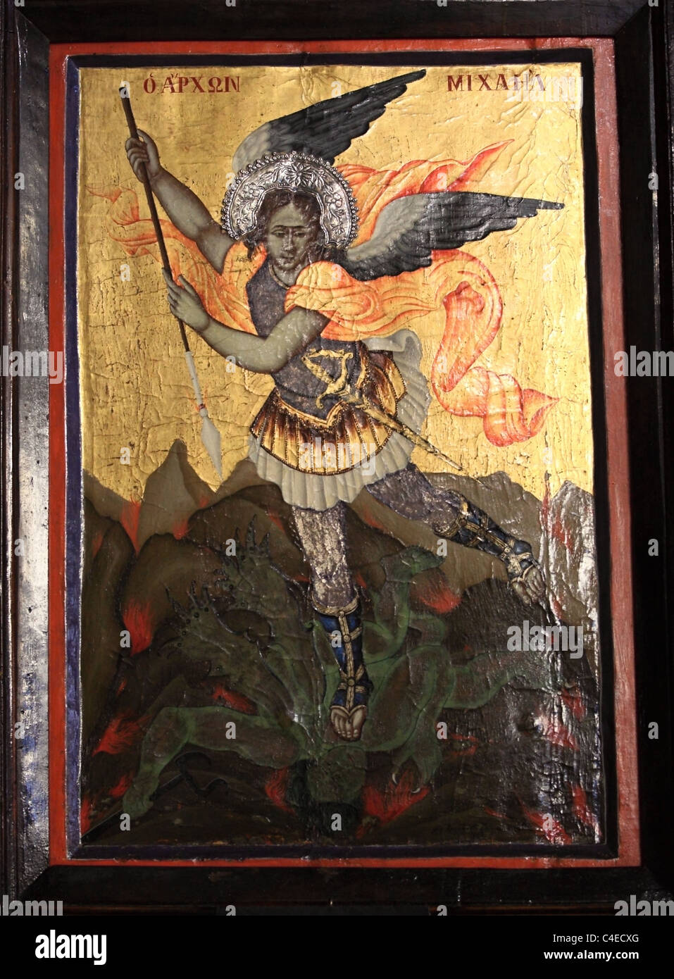 Orthodox icon painting in a church in Nisyros island Greece Stock Photo ...