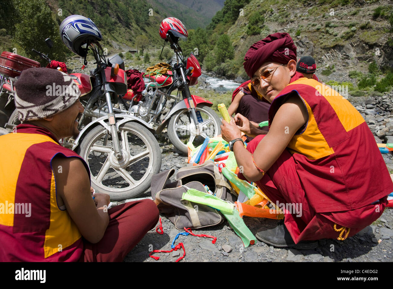 Tibetan monastery flag hi-res stock photography and images - Alamy
