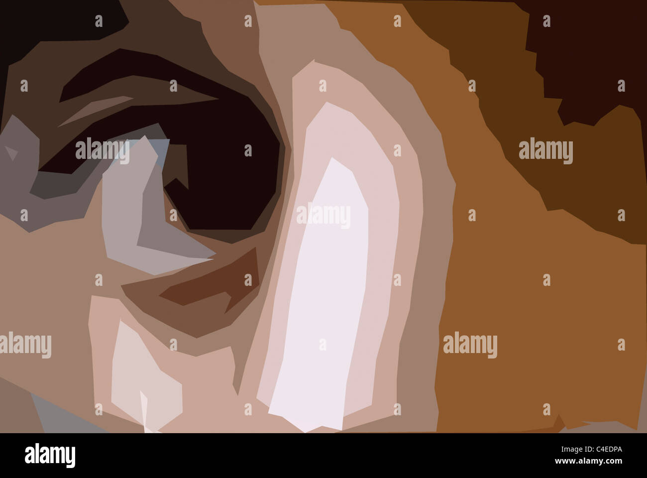 Color Illustration of closeup of man's eye and face. © Craig M ...