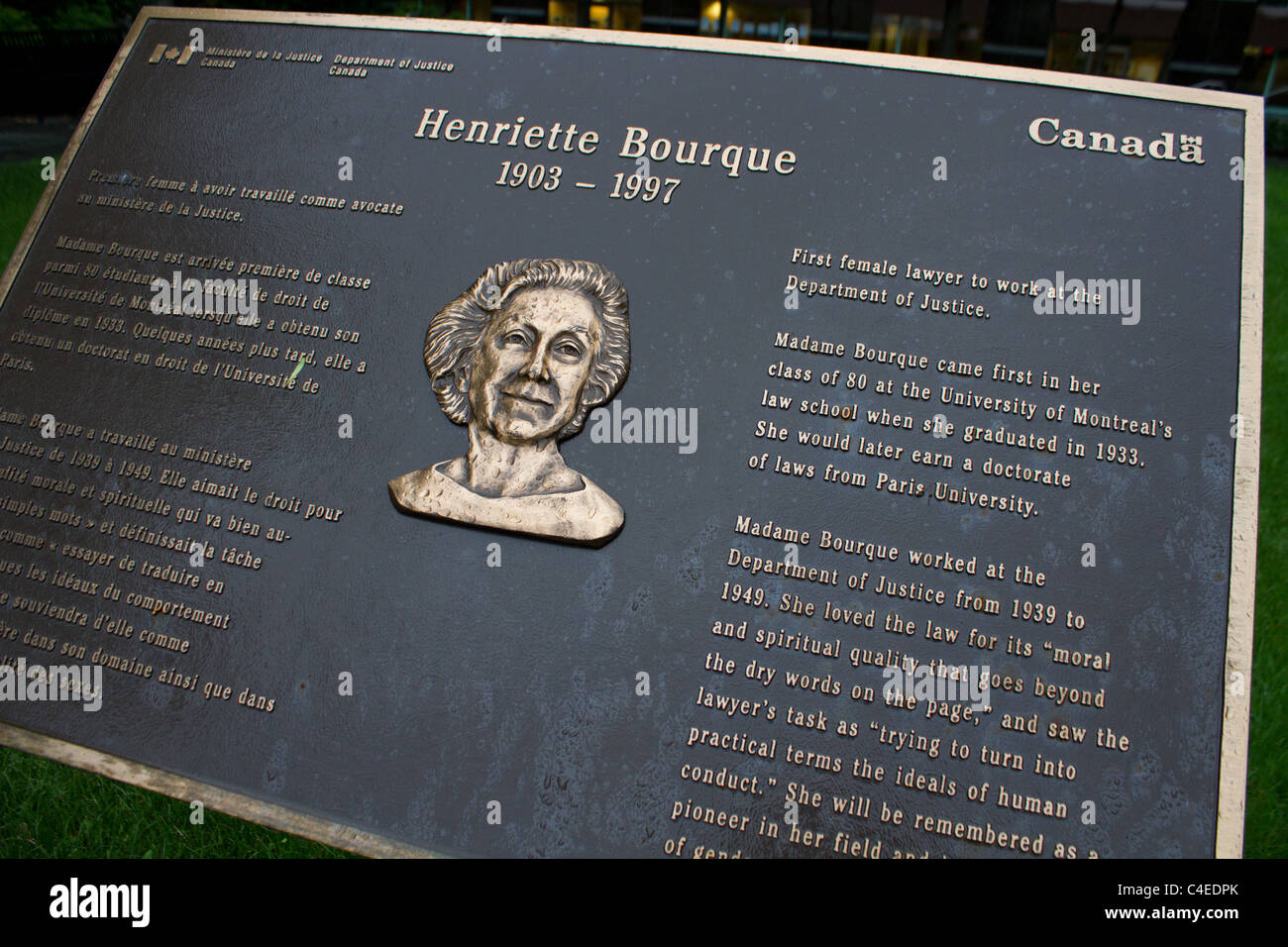 Henriette Bourque plaque Ottawa Stock Photo - Alamy