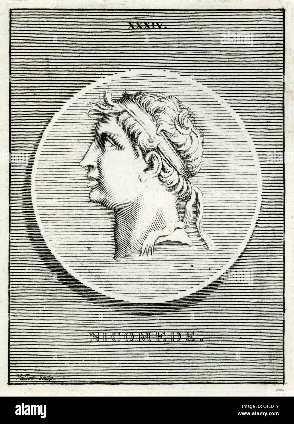Classical portrait of Nicomedes II Epiphanes the king of Bithynia from ...