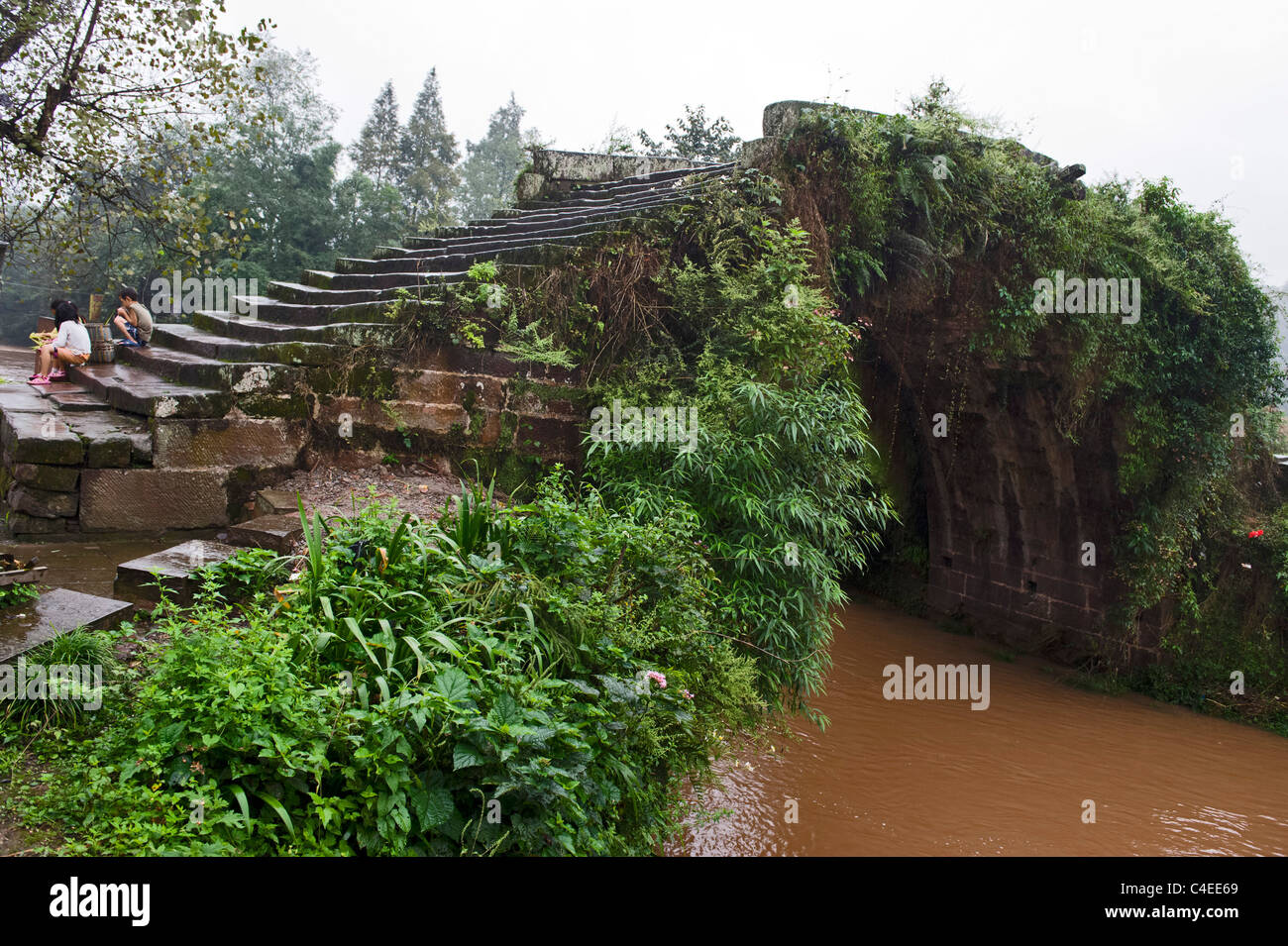 The Erxian (Two Immortals) Bridge in the town of Shangli, now worm down ...