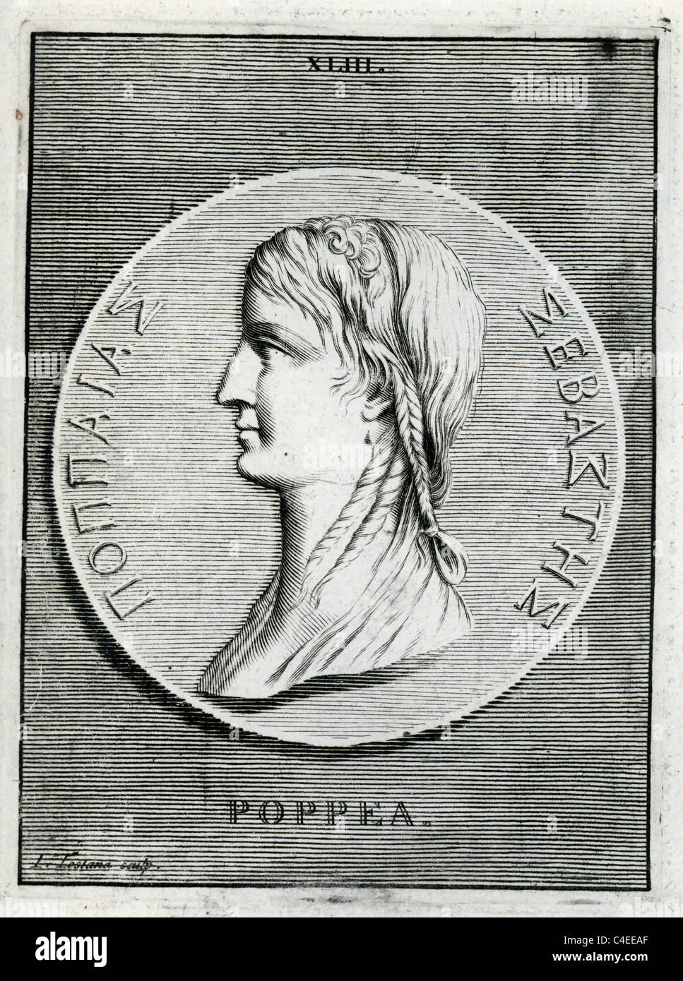 Classical portrait of Poppaea Sabina a Roman Empress as the second wife ...