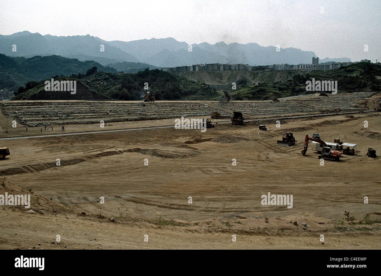 Three Gorges Dam project at River YangZi, Sandouping, near Yichang ...