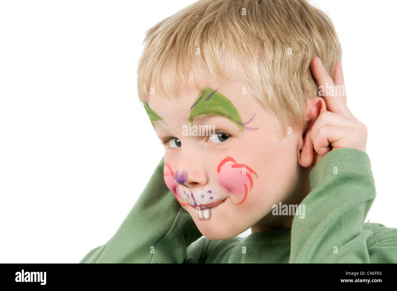 Child with his face painted as a rabbit Stock Photo - Alamy