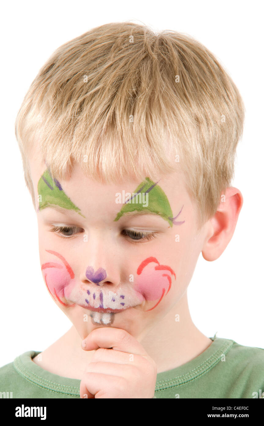 Boy with animal face paint hi-res stock photography and images - Alamy