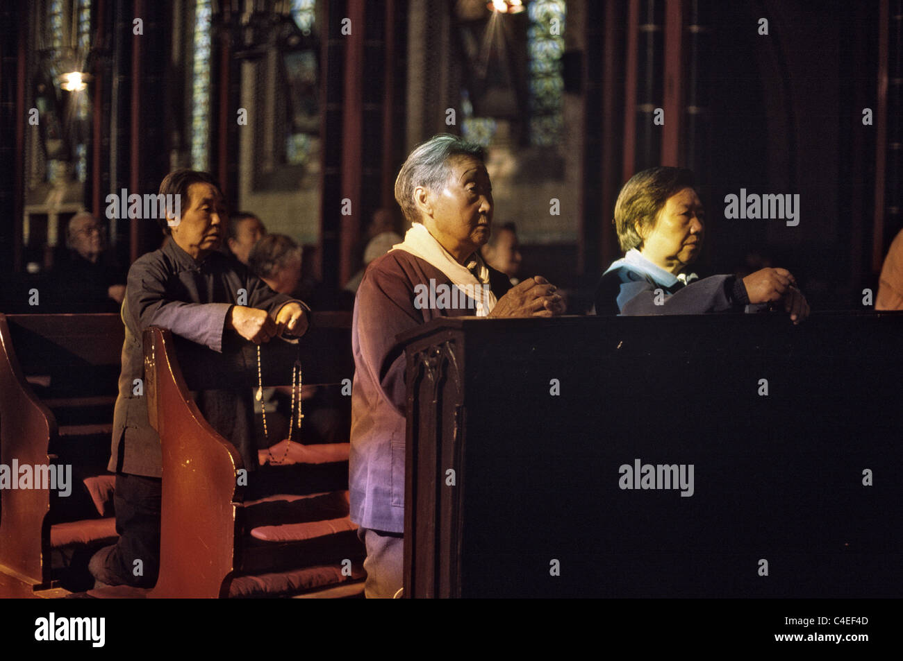Chinese women in Roman Catholic church in China Stock Photo - Alamy