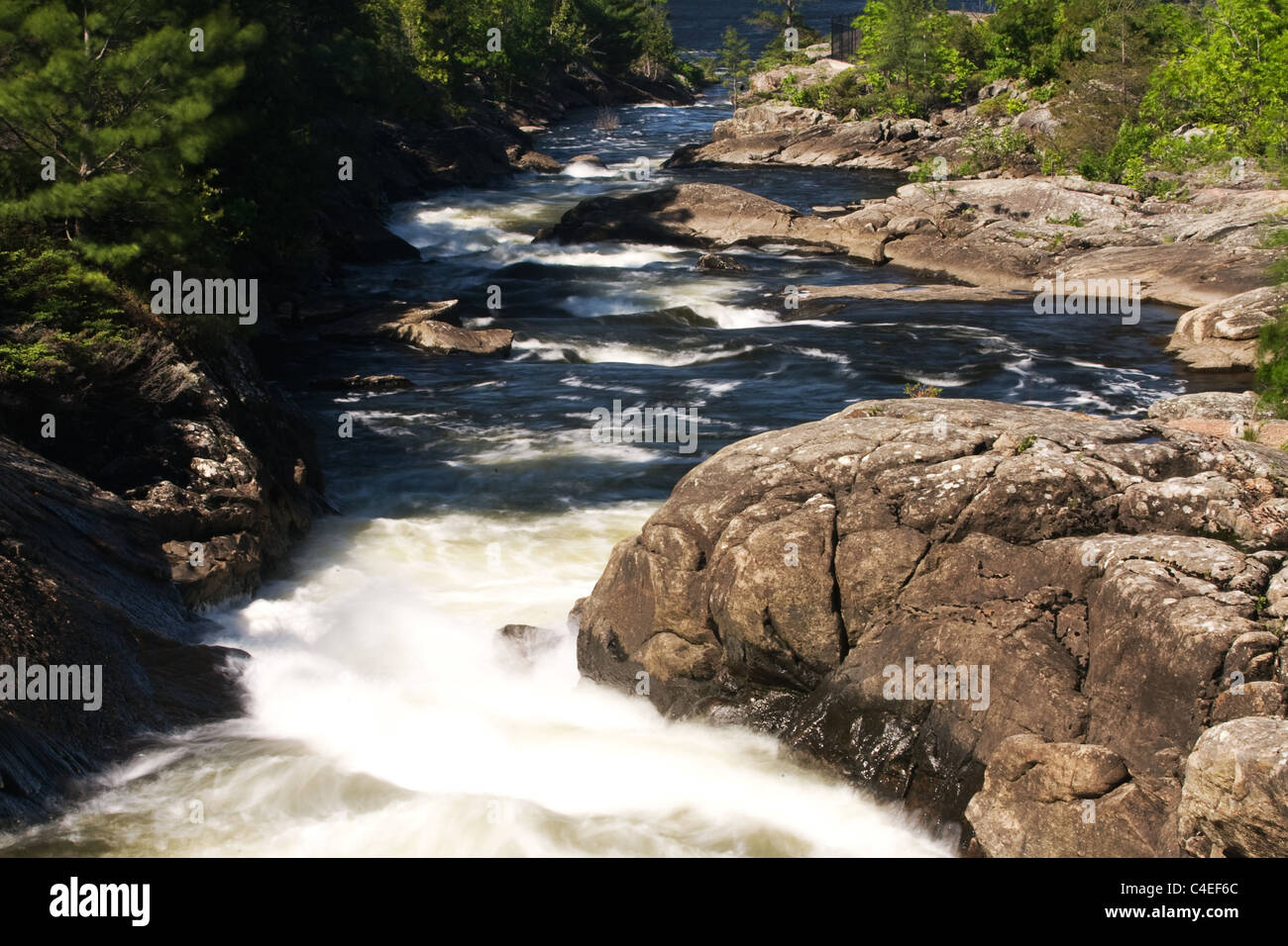 Rivers and streams in Big Chute Ontario that is located in the Muskoka ...