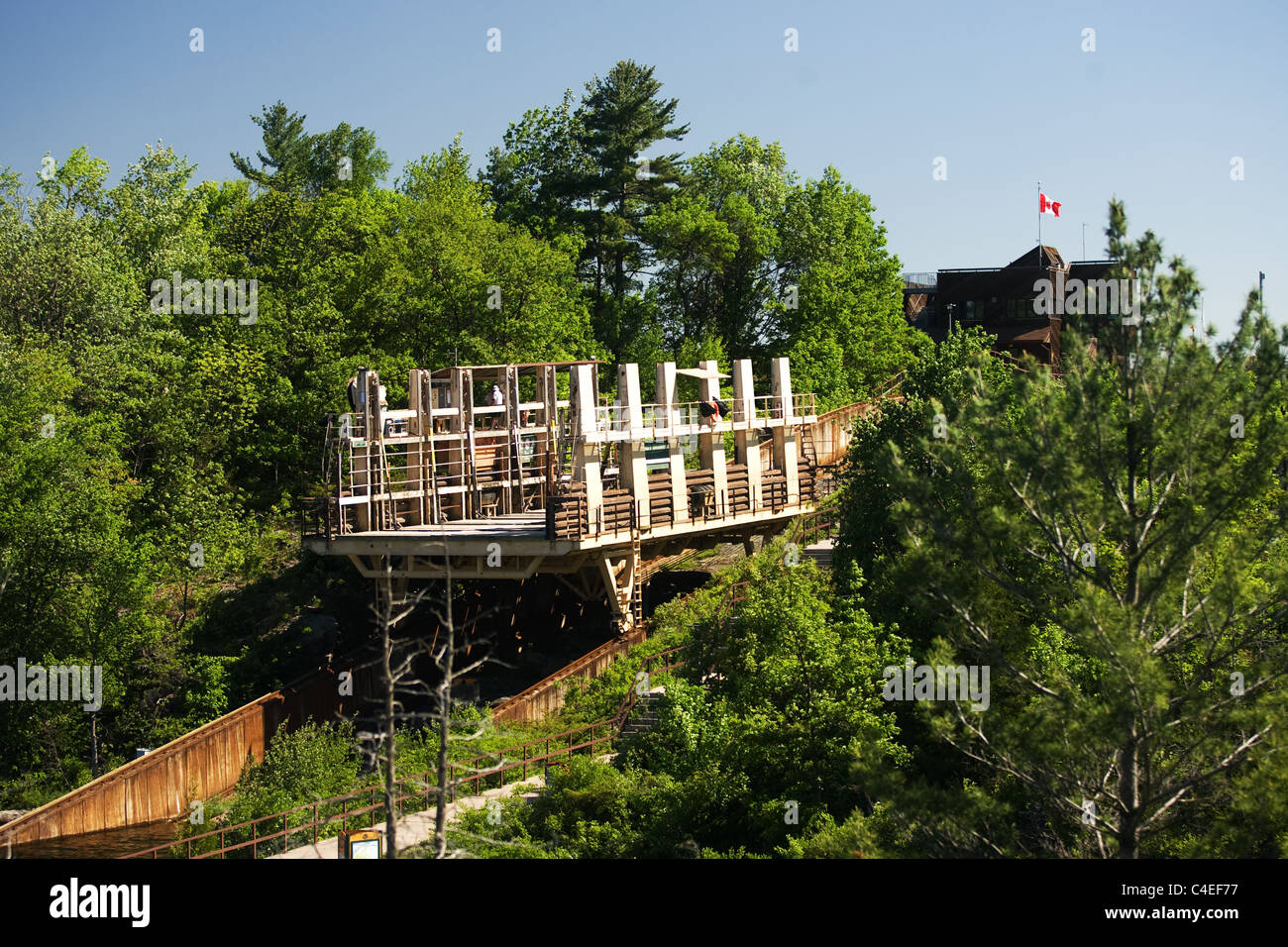 The Marine Railway at Big Chute in the Muskoka - Georgian Bay region of ...