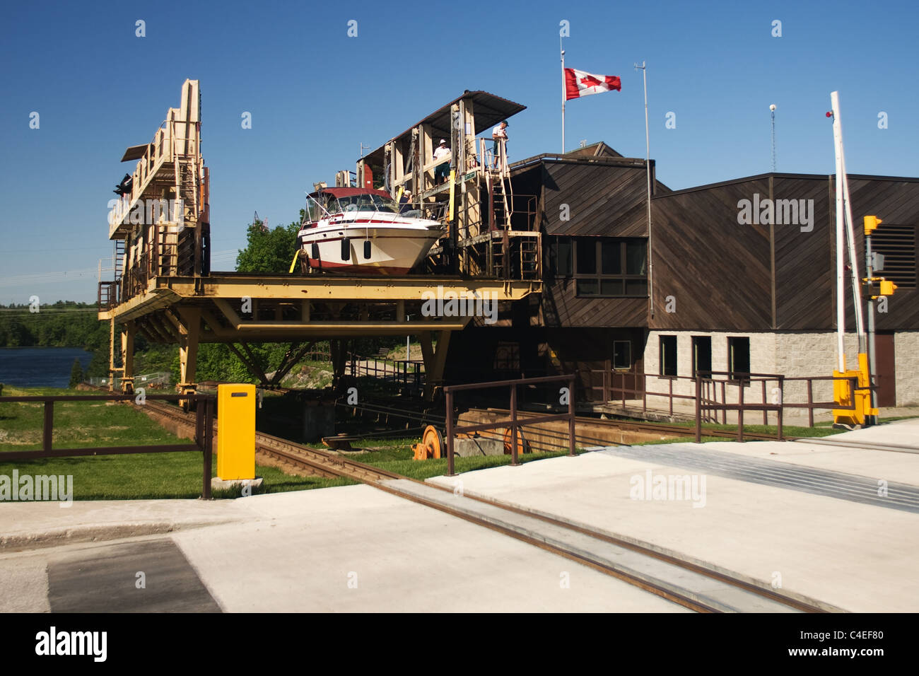 The Marine Railway at Big Chute in the Muskoka - Georgian Bay region of ...