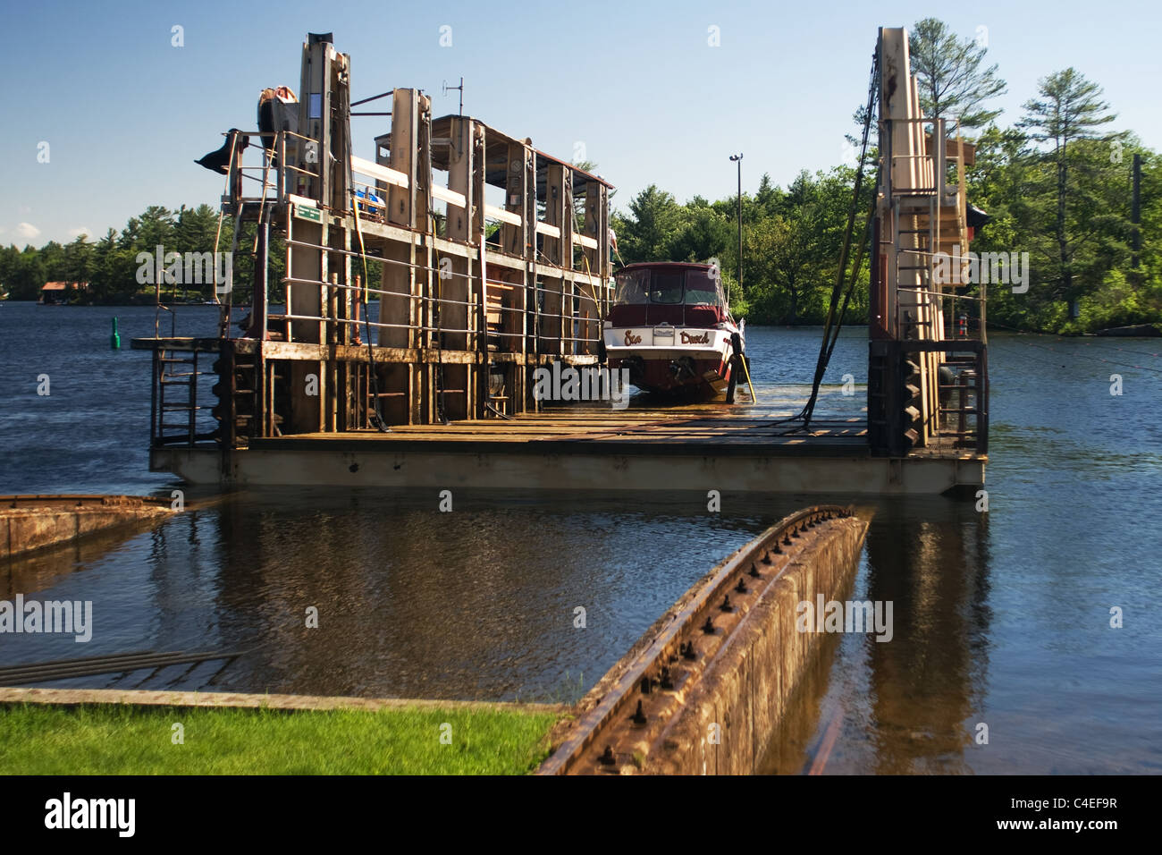 The Marine Railway at Big Chute in the Muskoka - Georgian Bay region of ...