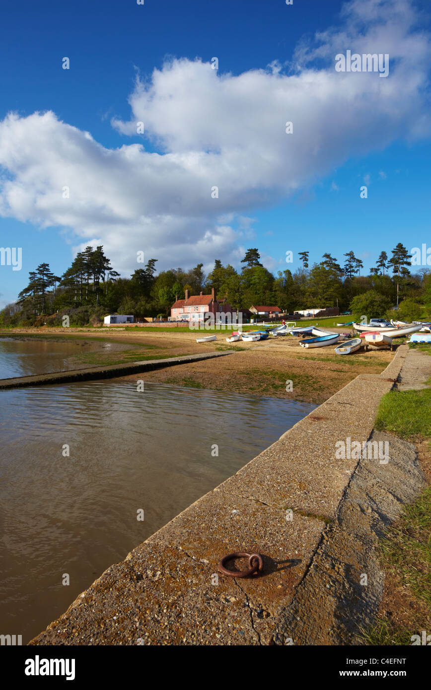 The harbour at Ramsholt in Suffolk by the River Debben on a spring ...