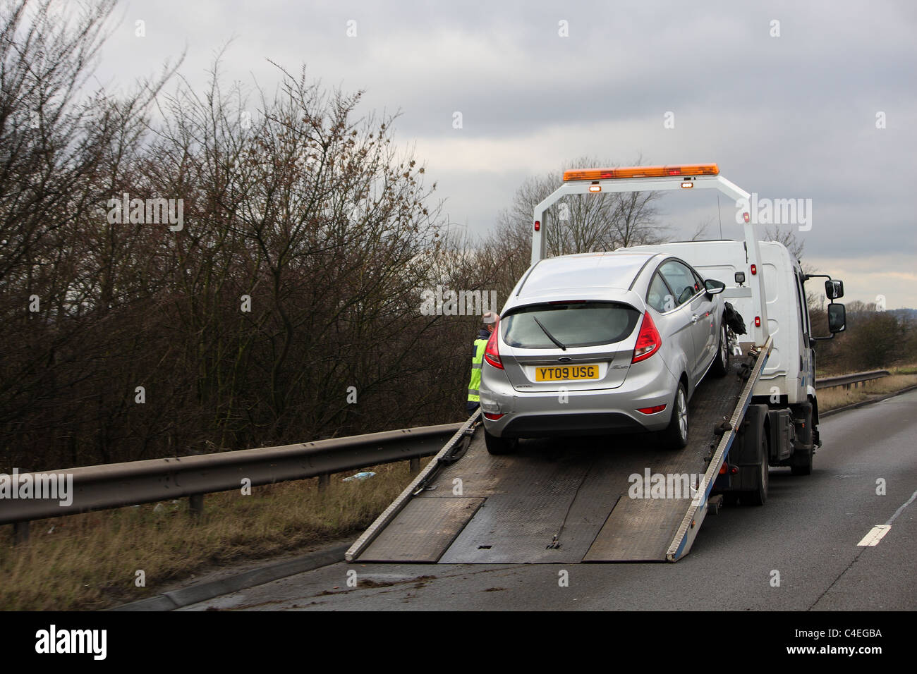Car transporter crash recovery hi-res stock photography and images - Alamy