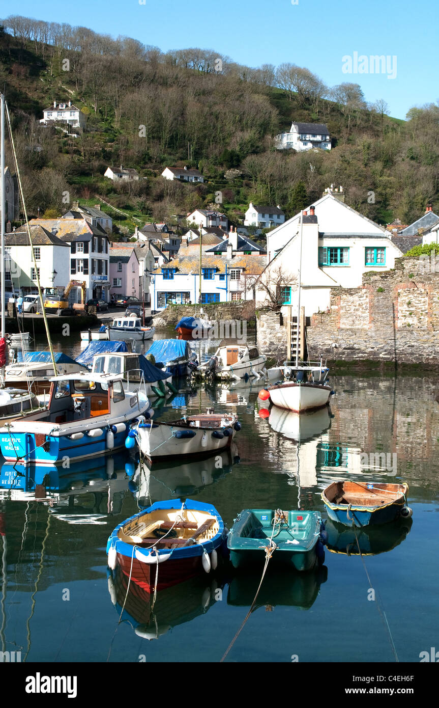 Fishing boats in the harbour at Polperro, Cornwall, UK Stock Photo - Alamy