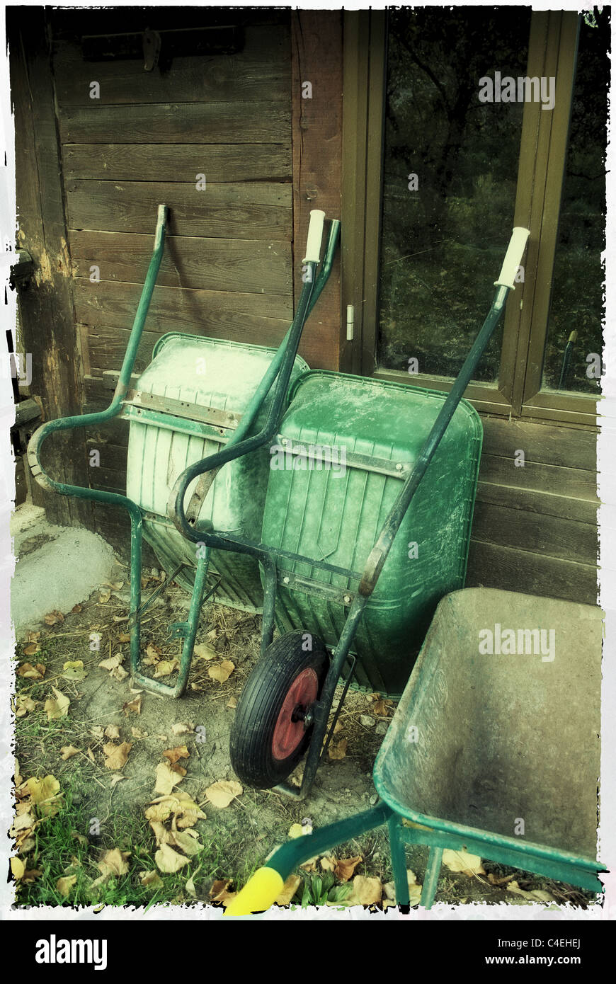 carts in the warehouse building Stock Photo - Alamy