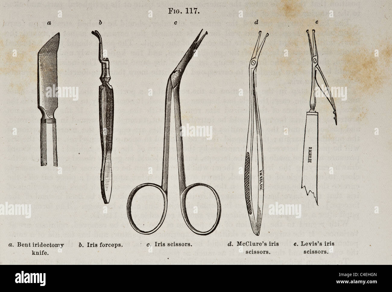 Antique Medical Illustration of Surgical Tools circa 1881 Stock Photo ...