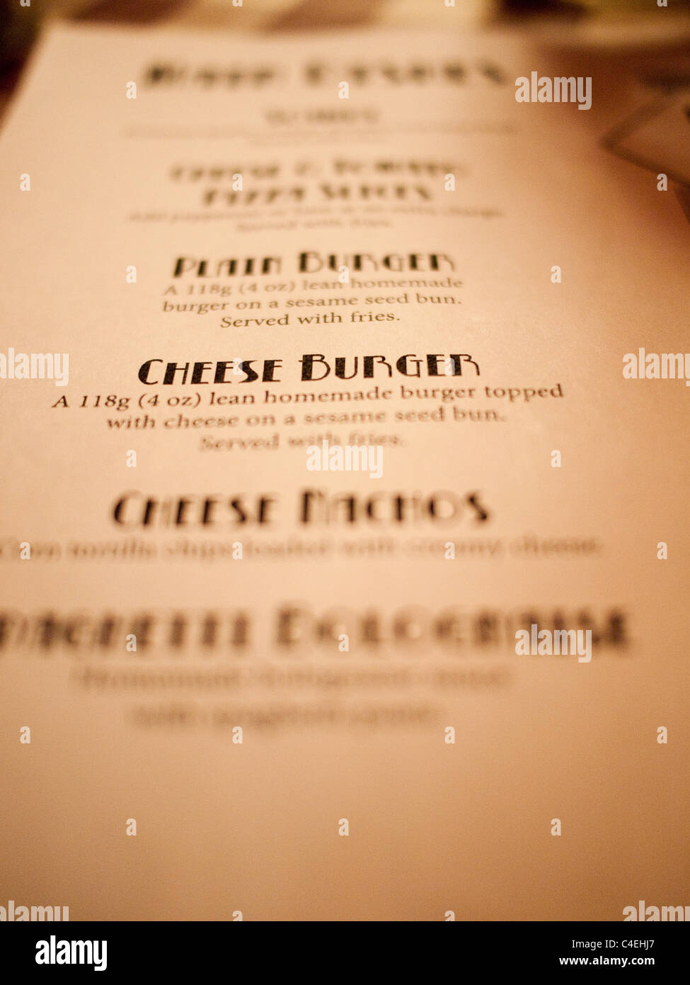 Field menu hi-res stock photography and images - Alamy