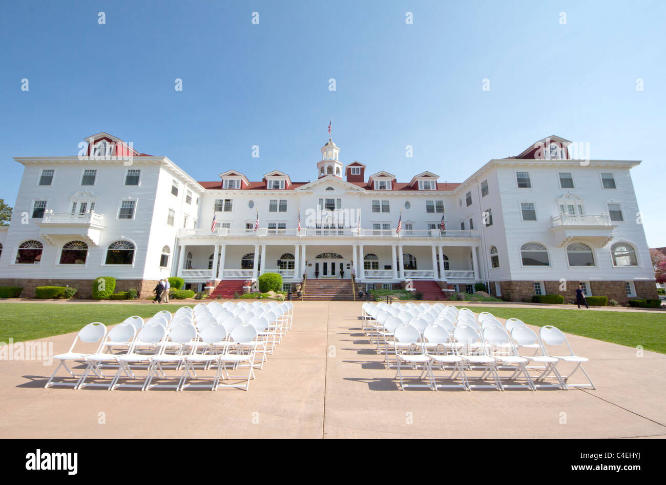 The Stanley Hotel in Estes Park, Colorado provides a venue for weddings ...