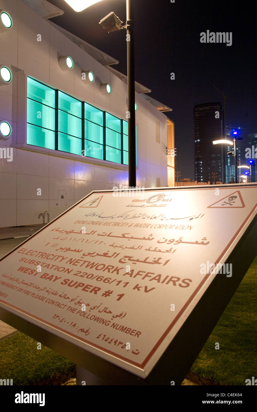 Electricity Substation West Bay Doha Qatar Dusk Stock Photo - Alamy